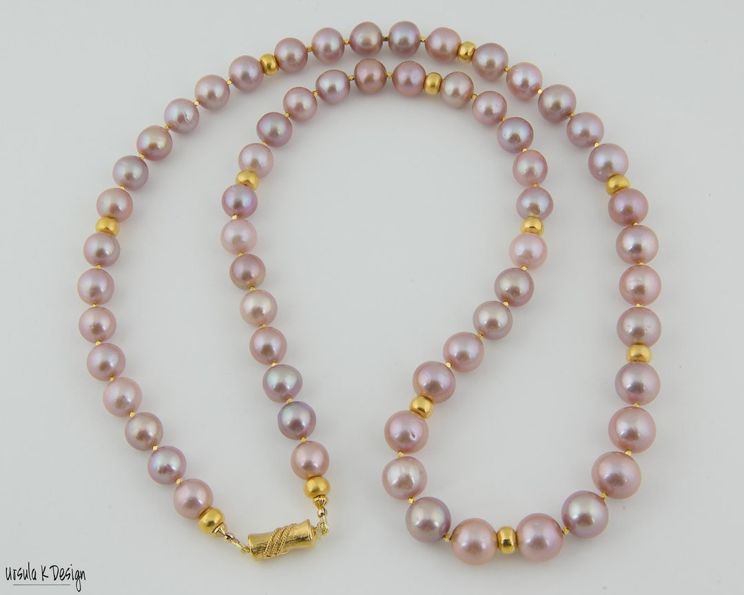 Pink Edison Pearl Necklace Offered in 3 Lengths. Elegant & Rich Pearl ...