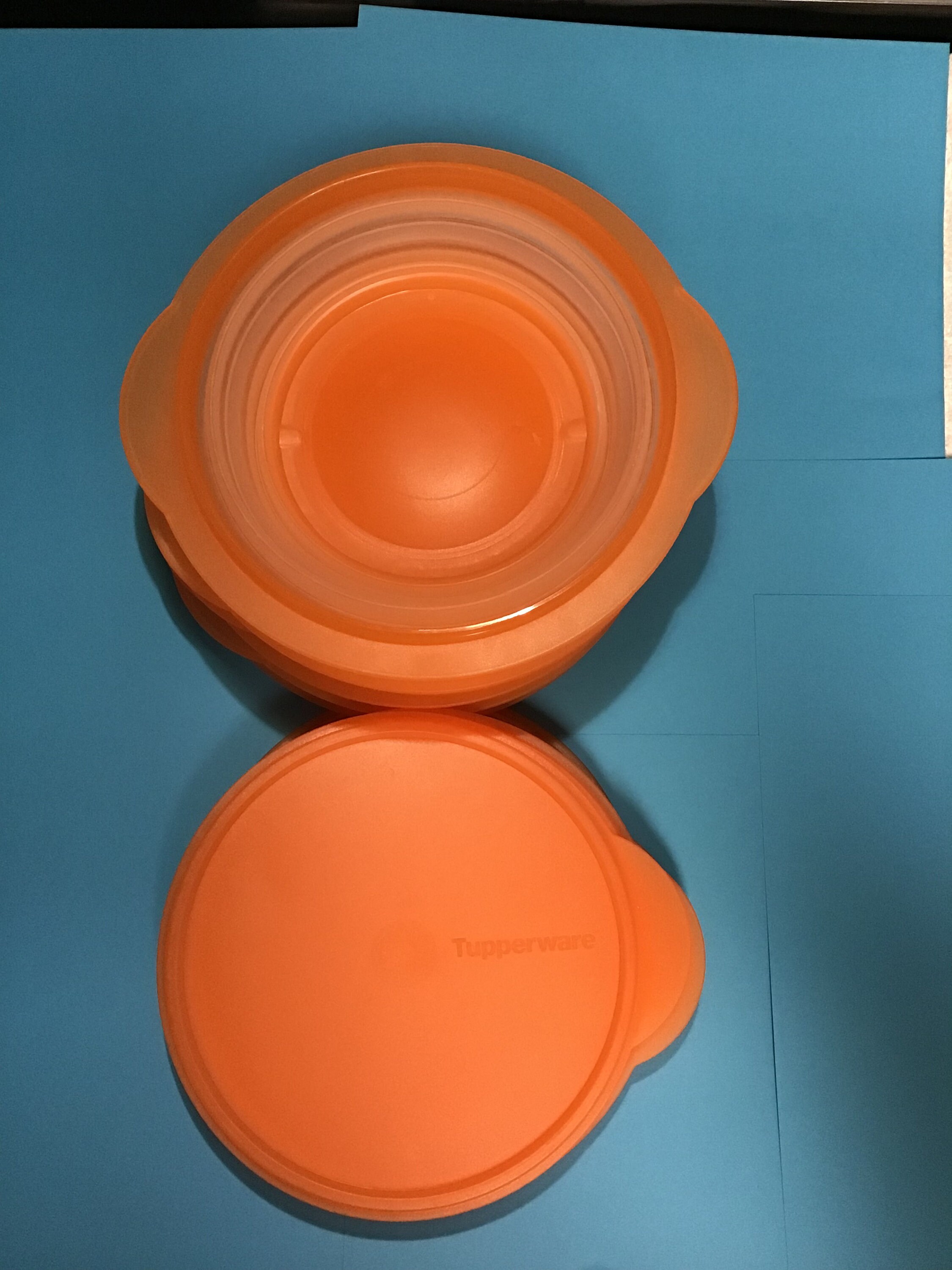 Vintage Tupperware Flat-out Storage Bowl With Lid Orange and - Etsy
