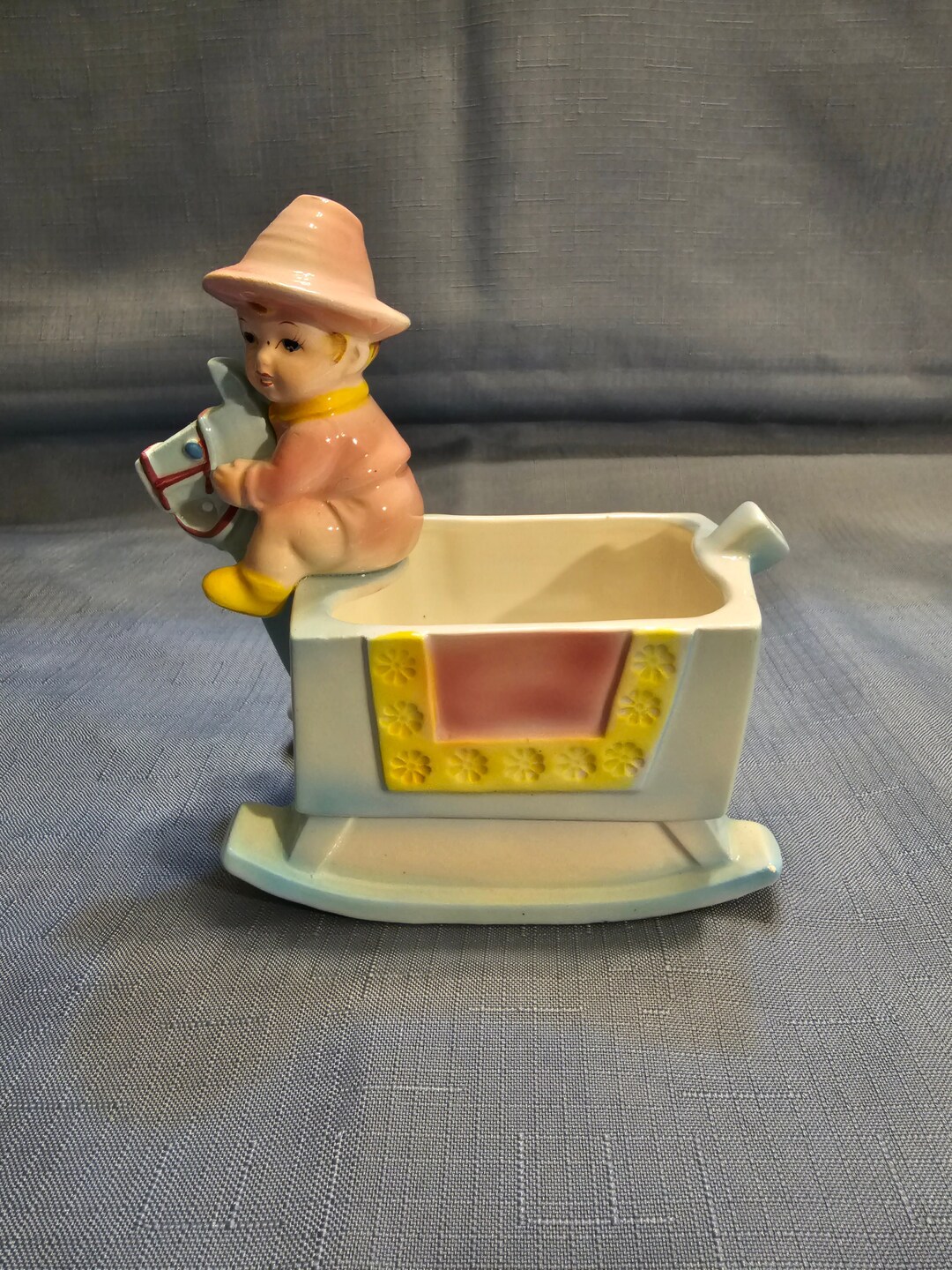 Vintage Relpo Japan Ceramic Planter, Child on Rocking Horse, 1950s - Etsy