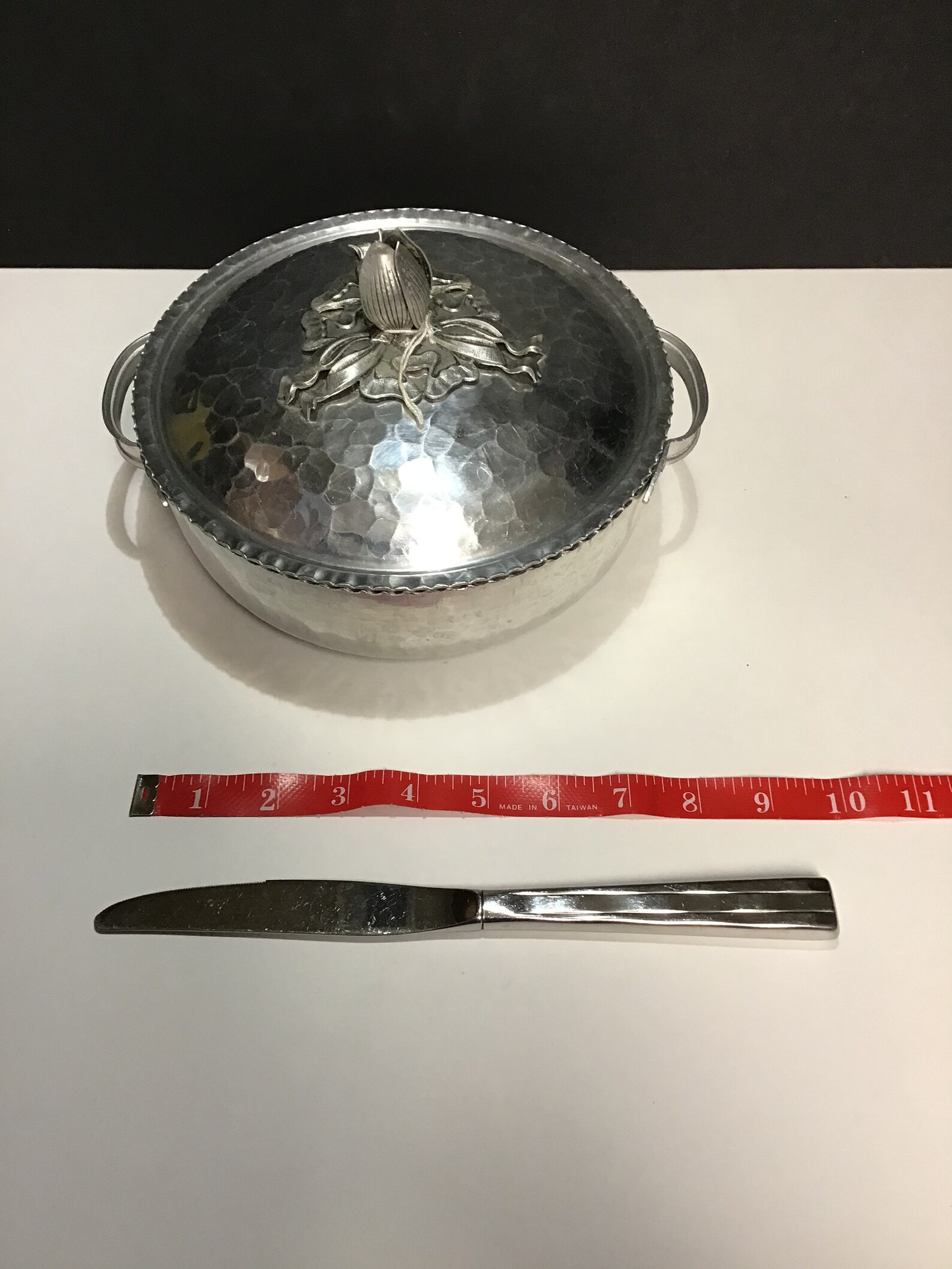 Hand Wrought Creations by Rodney Kent #461 Hammered Aluminum Covered ...