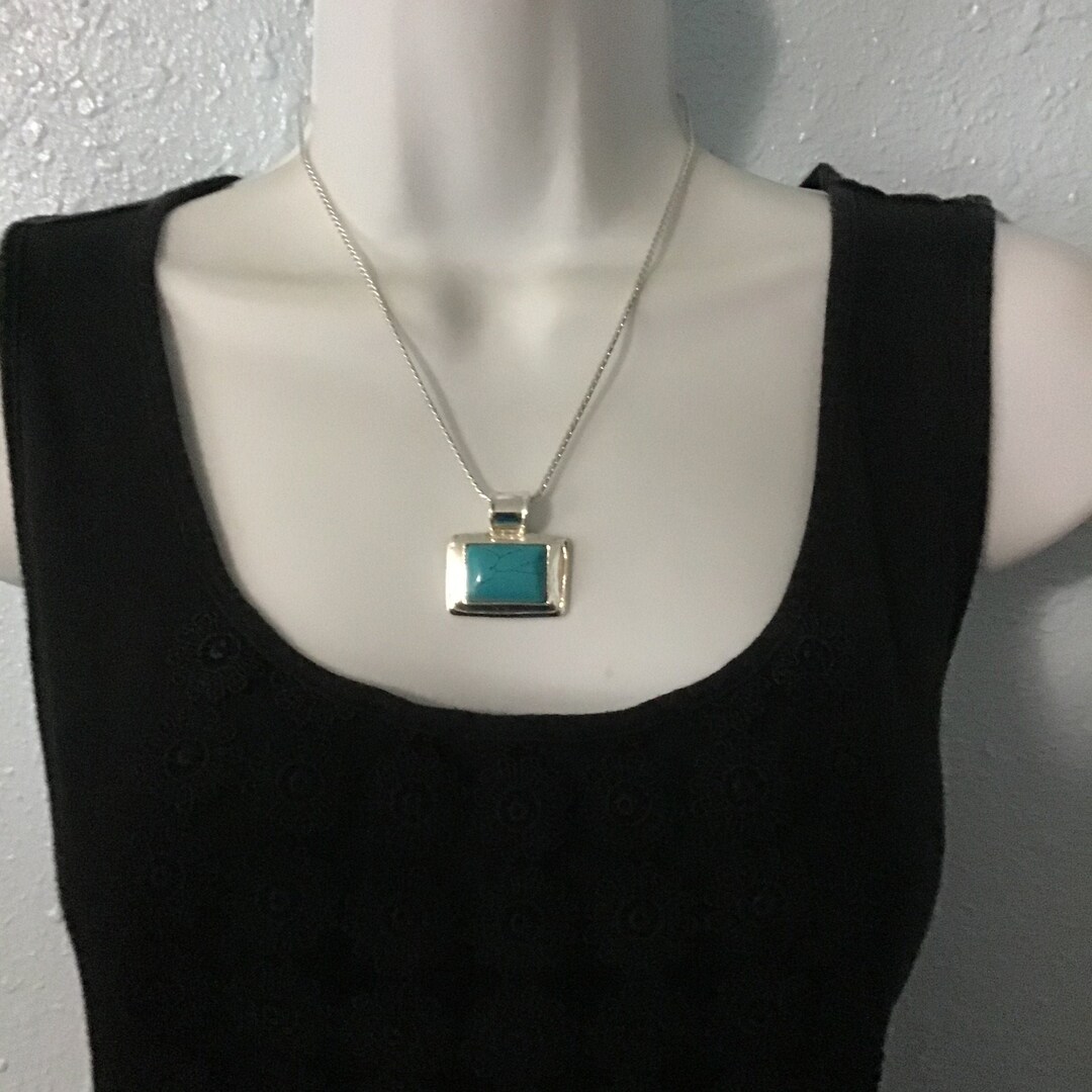 Vintage Signed RMN (ROMAN) Pendant Necklace, Silver Tone and Faux ...