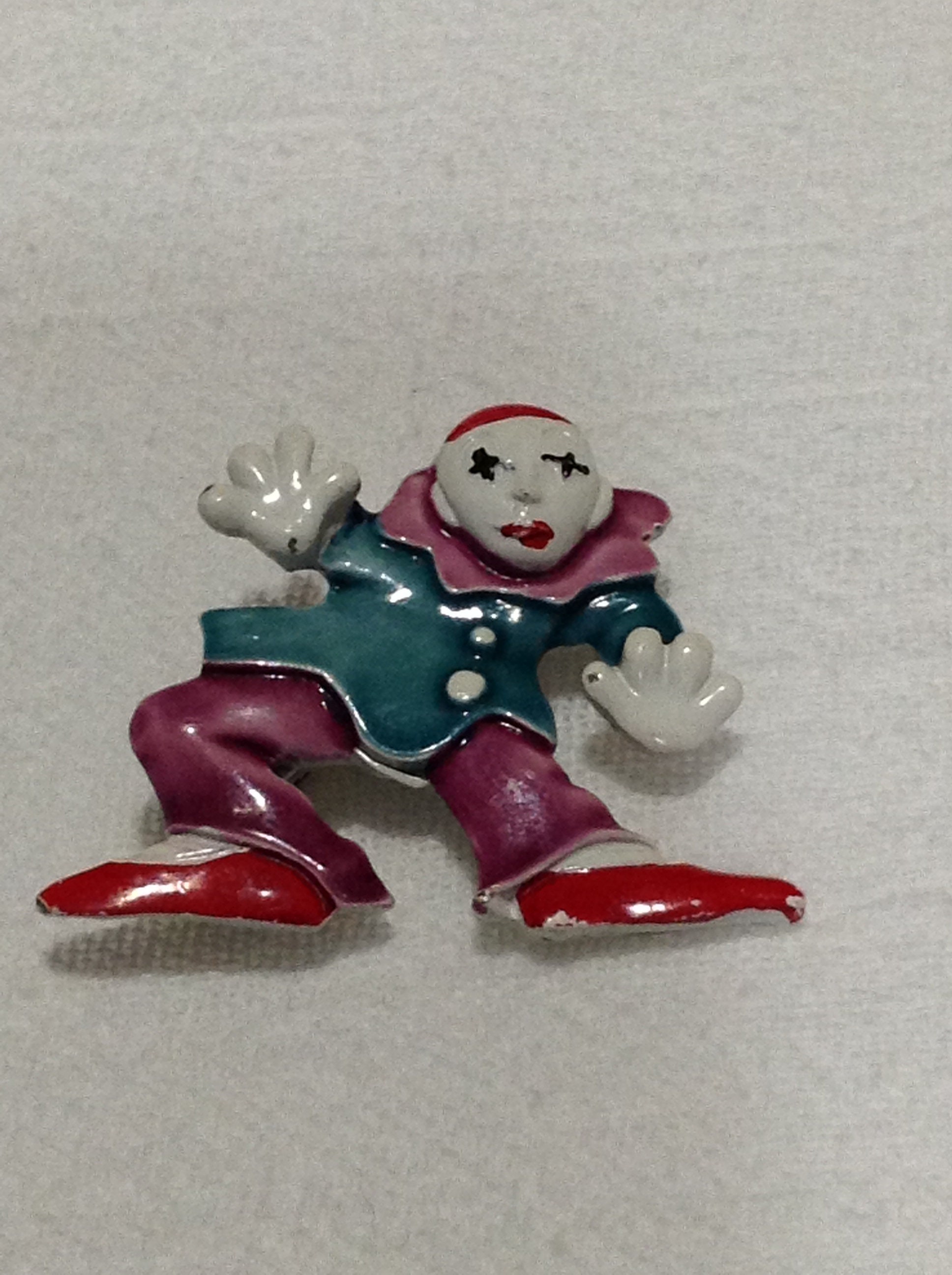 Vintage Clown and Balloon Pin Set, Enamel Brooches - Etsy