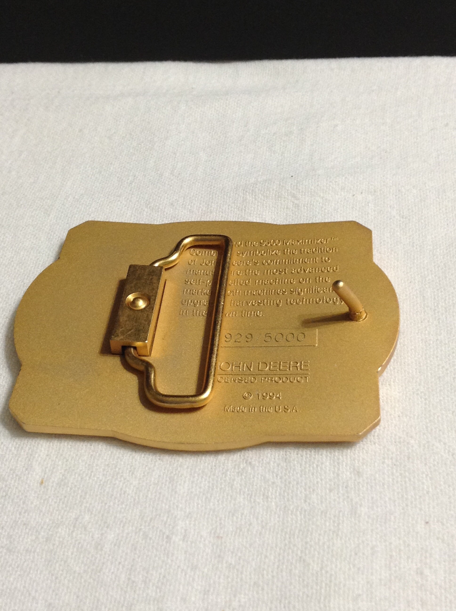 John Deere Belt Buckle "the Tradition Continues", Gold Plated Pewter ...
