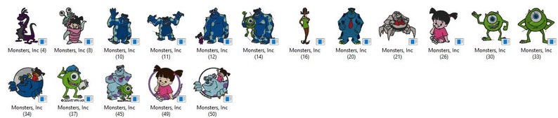 Monsters, Inc Machine Embroidery Designs (59) - Cd/usb/floppies - Etsy