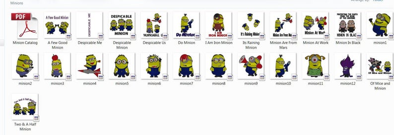 Despicable Minion Machine Embroidery Designs - 24 Designs - 4x4 & 5x7 ...