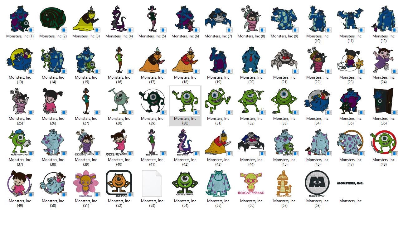 Monsters, Inc Machine Embroidery Designs (59) - Cd/usb/floppies - Etsy