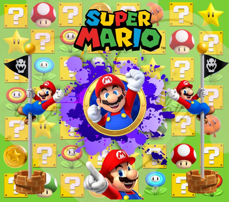Super Mario Bro Tumbler Wrap - Etsy