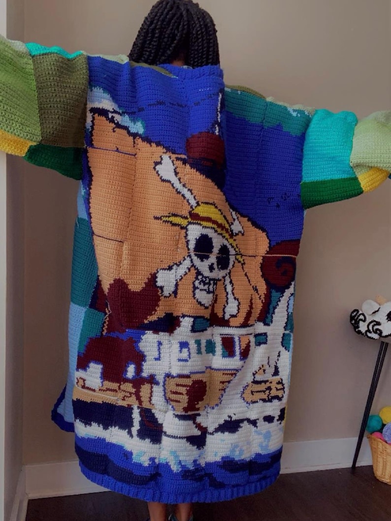 One Piece Inspired Crochet Cardigan Pattern: Oversized Tapestry Graph ...