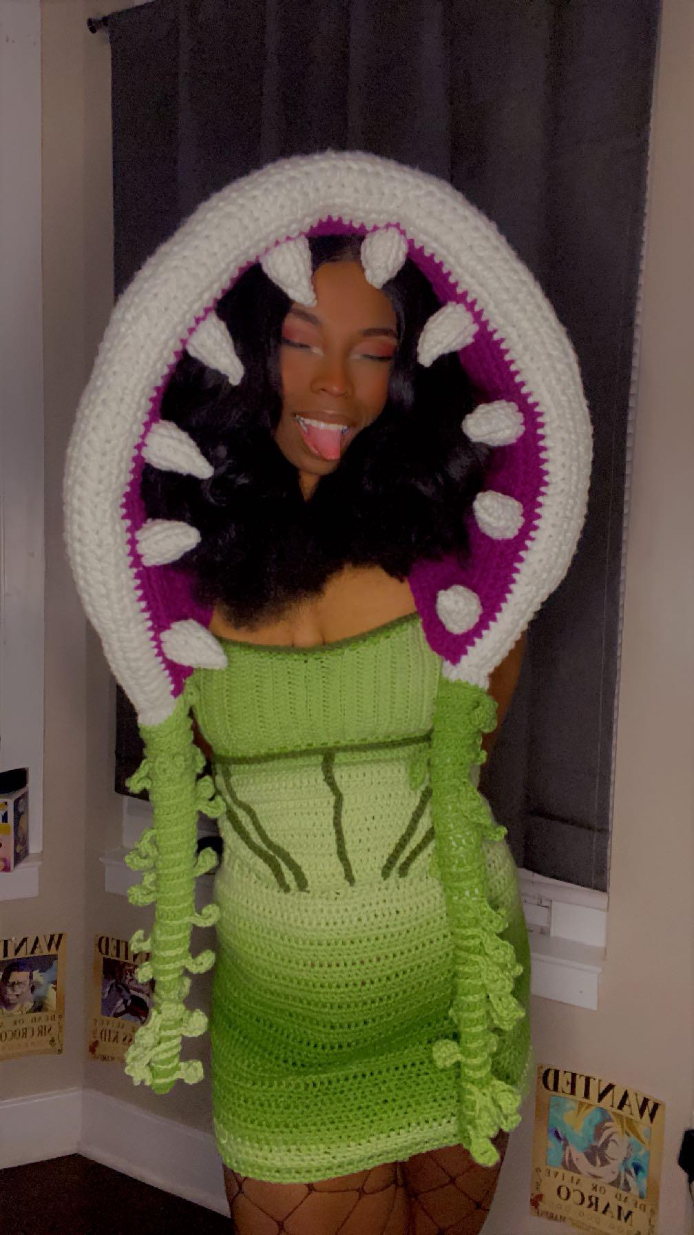 Crochet Twisted Chomper Hood: Crochet Hood, Costume Piece, Winter Hat ...