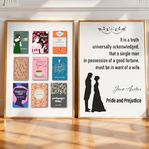 Printable Set of 2 Jane Austen Reading Posters, Pride and Prejudice ...