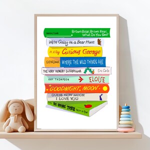 Printable Book Stack and Reading Quote | Set of 2 Kids Posters ...