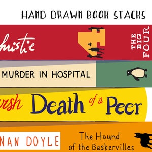 Murder Mystery Book Poster Thriller Book Stack Decor Printable Reading ...