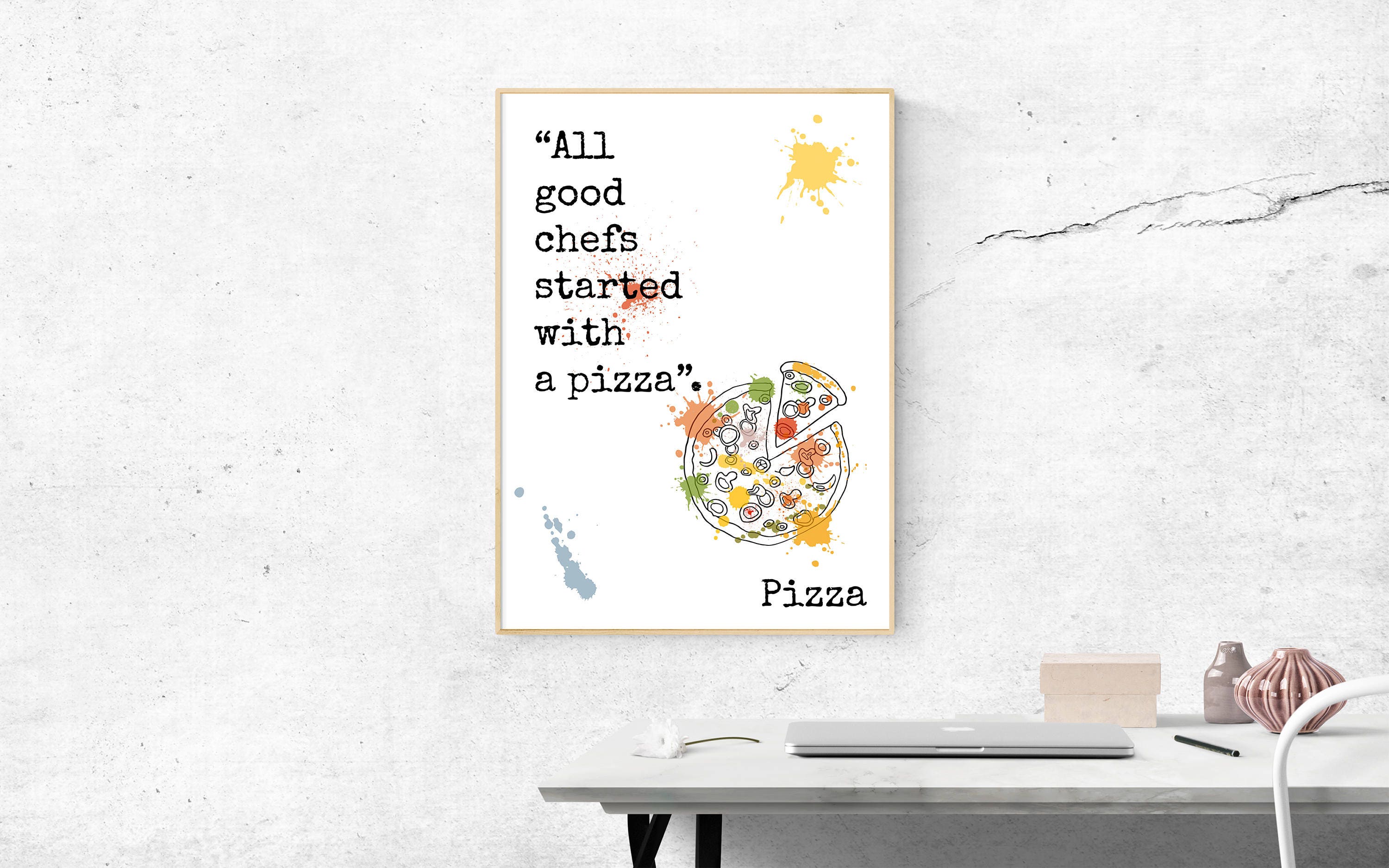 Funny Pizza Quote Kitchen Food Art Foodie Gift Kitchen Lyric Print Chef ...