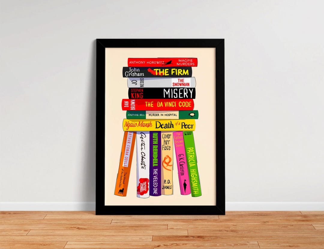 Murder Mystery Book Poster – Printable Mystery Book Stack – Vintage ...