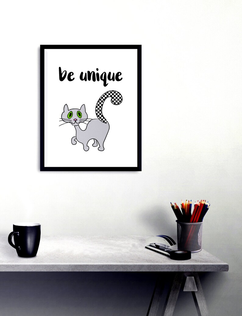 Be Unique Print, Girl Dorm Print, Instant Download, Be Unique Quote ...
