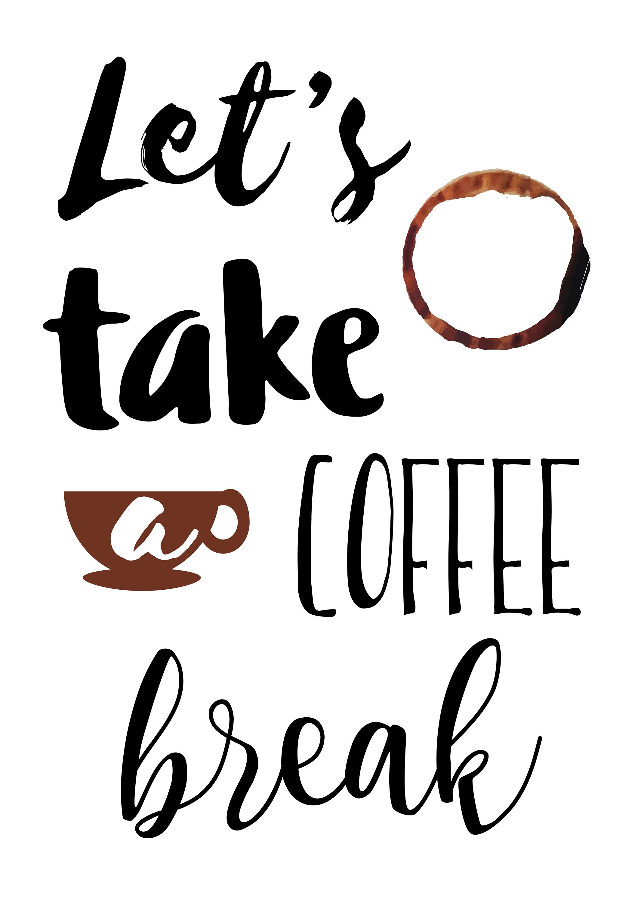Printable Coffee Poster - Funny Office Signs With Hand Drawn Elements ...
