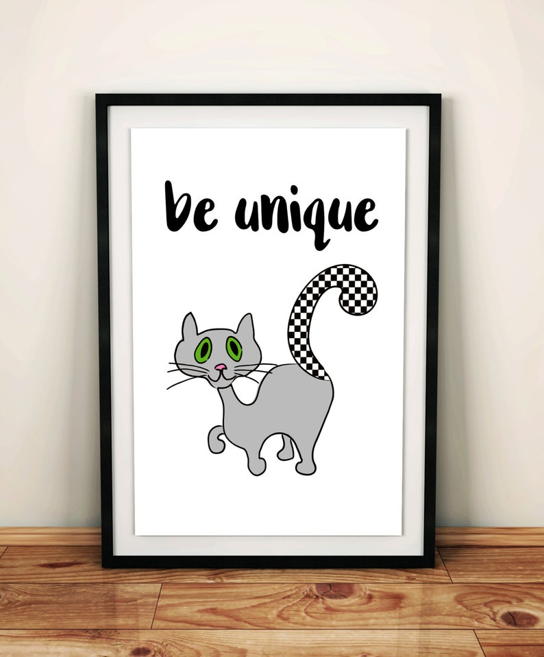 Be Unique Print, Girl Dorm Print, Instant Download, Be Unique Quote ...