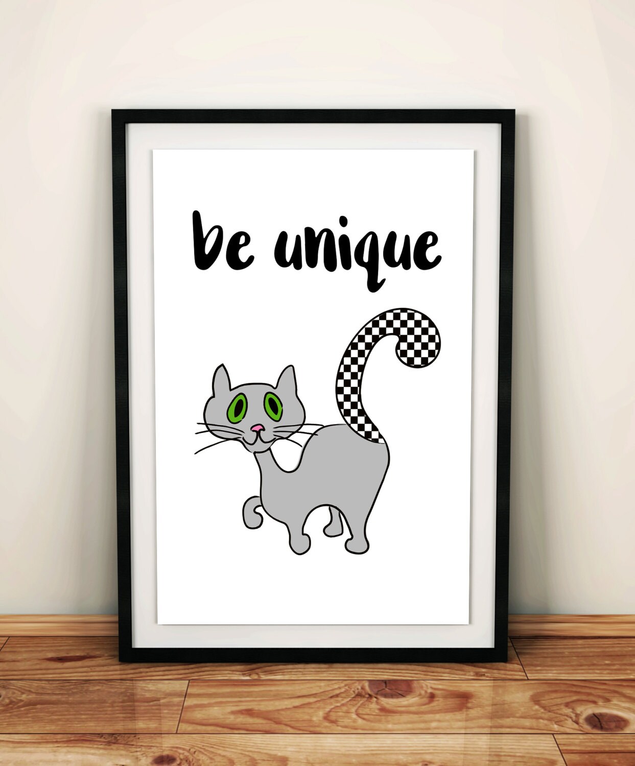 Be Unique Print, Girl Dorm Print, Instant Download, Be Unique Quote ...