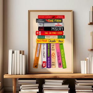 Murder Mystery Book Poster – Printable Mystery Book Stack – Vintage ...