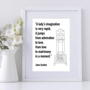 Classic Literature Printable Book Quote, Jane Austen Printable Book Art ...