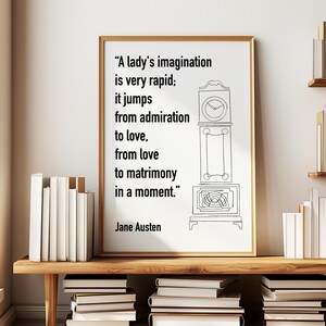 Classic Literature Printable Book Quote, Jane Austen Printable Book Art ...