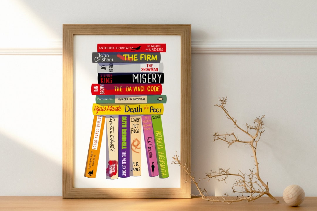 Murder Mystery Book Poster Printable Mystery Books Stack - Etsy