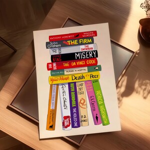 Murder Mystery Book Poster – Printable Mystery Book Stack – Vintage ...