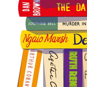 Murder Mystery Book Poster Printable Mystery Books Stack - Etsy