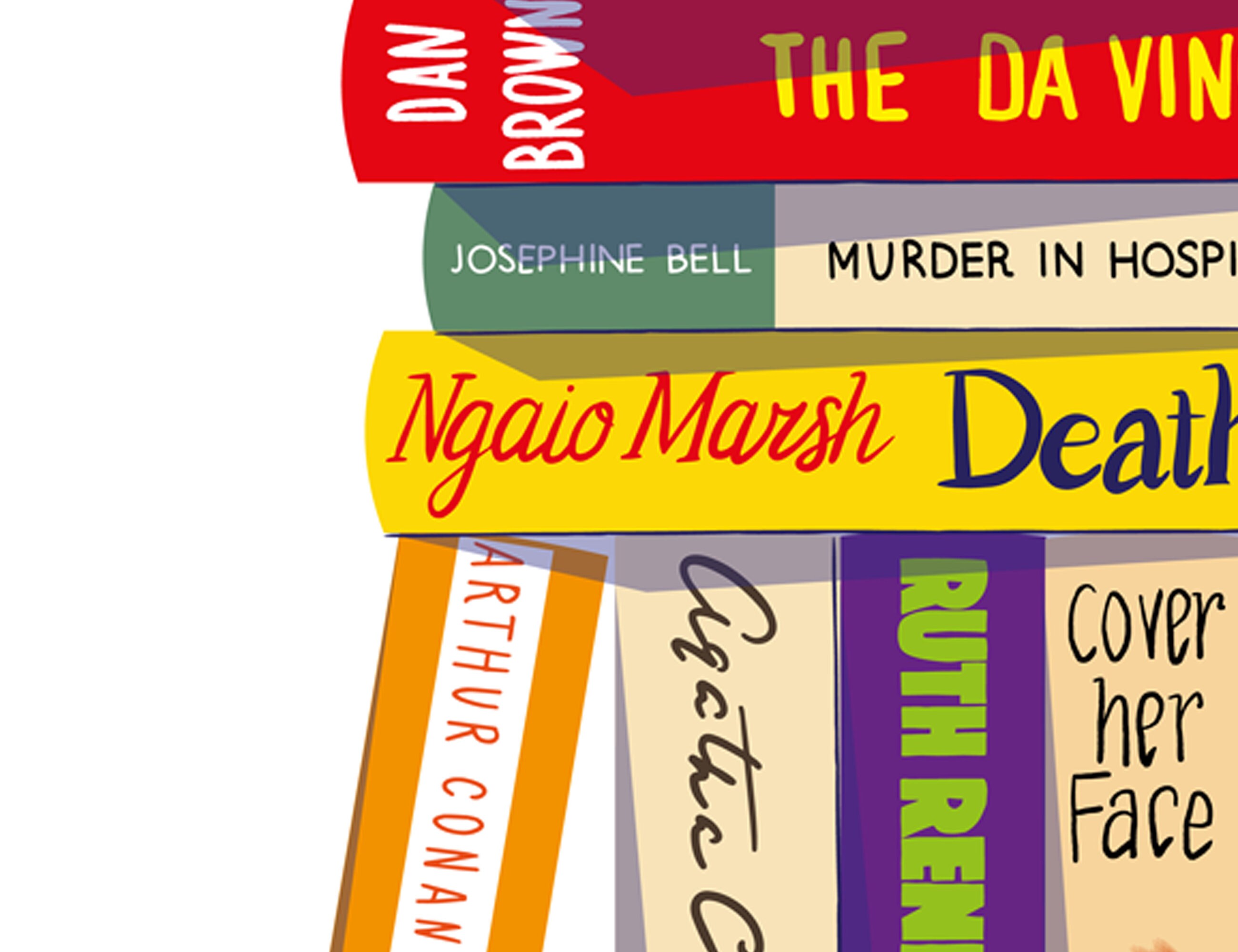 Murder Mystery Book Poster Printable Mystery Books Stack - Etsy