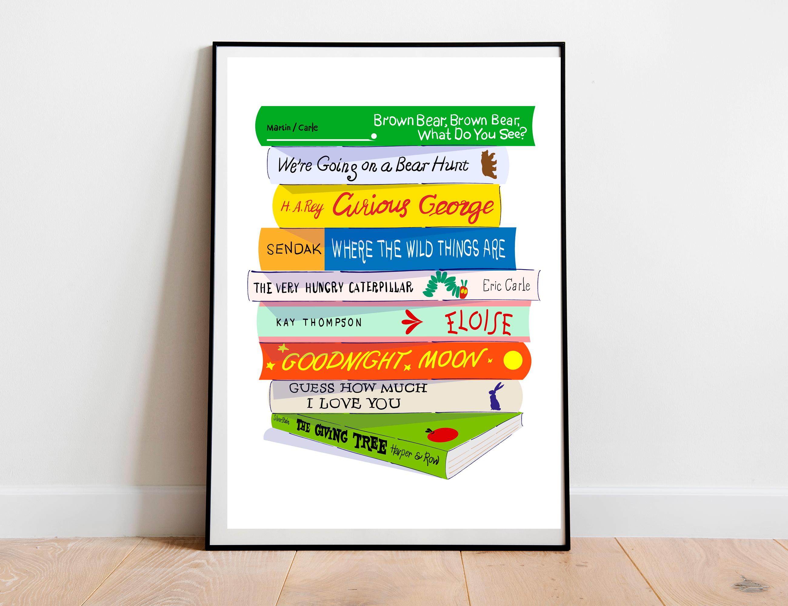 Printable Book Stack and Reading Quote | Set of 2 Kids Posters ...