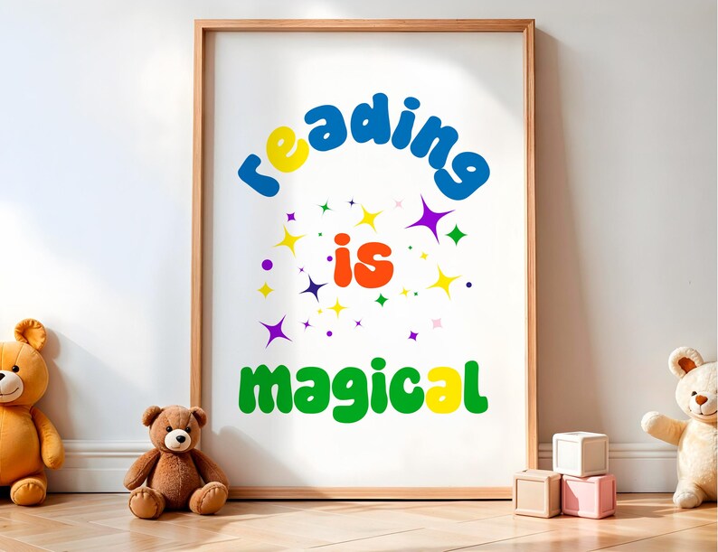 Printable Childrens Book Art, Kids Reading Print With Reading Quote ...