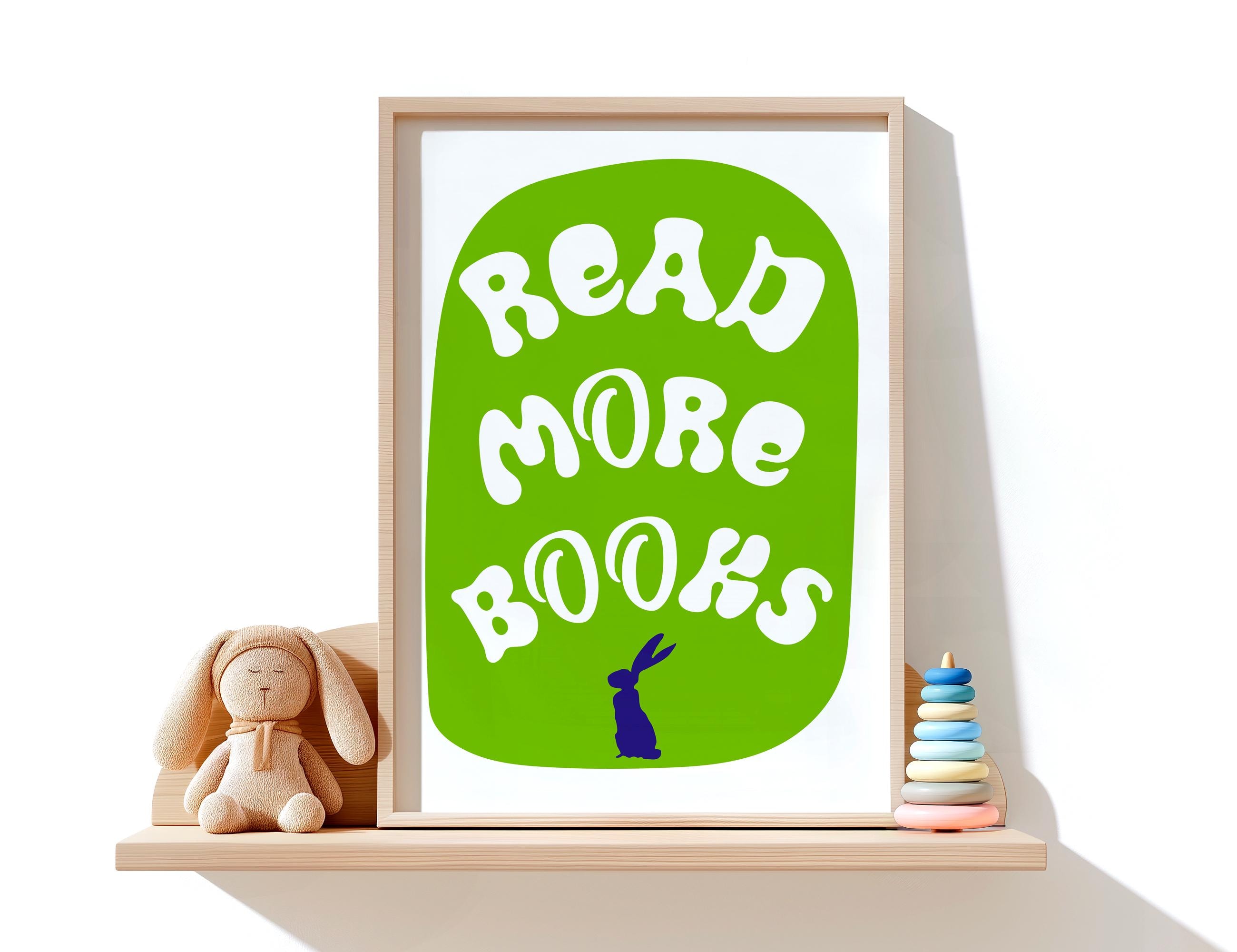 Printable Book Stack and Reading Quote | Set of 2 Kids Posters ...
