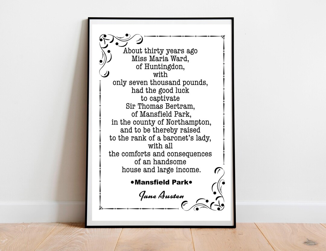 Jane Austen Famous Quote Print, Printable Book Quote Great Bookish ...
