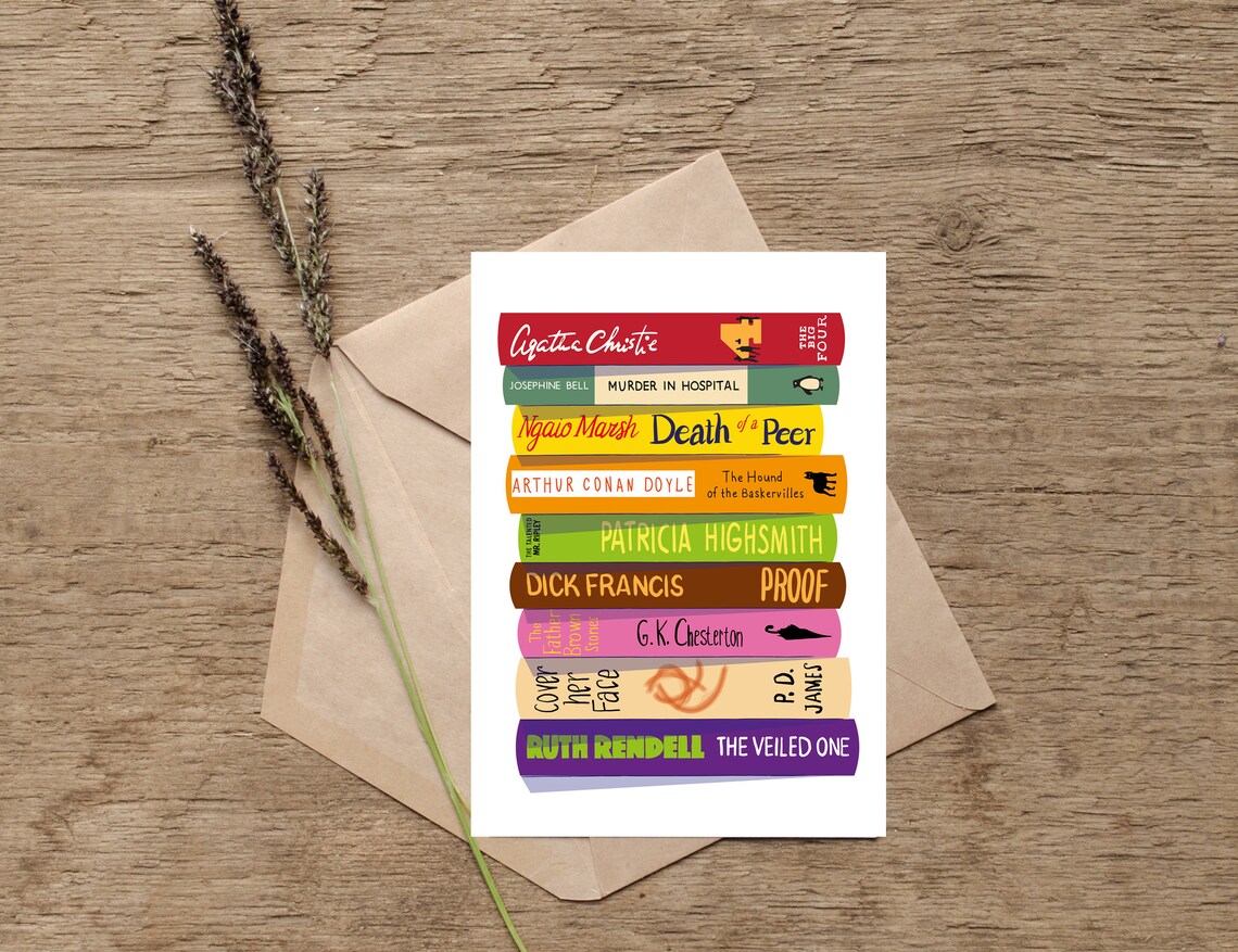 Murder Mystery Book Poster Thriller Book Stack Decor - Etsy