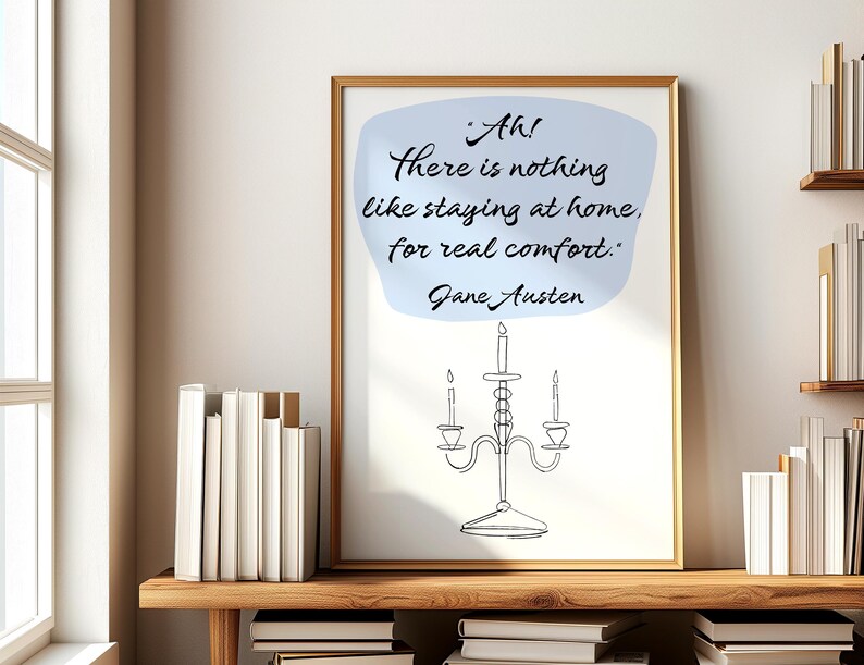 Jane Austen 250th Anniversary Quote Print: Vintage Bookish Home Decor ...