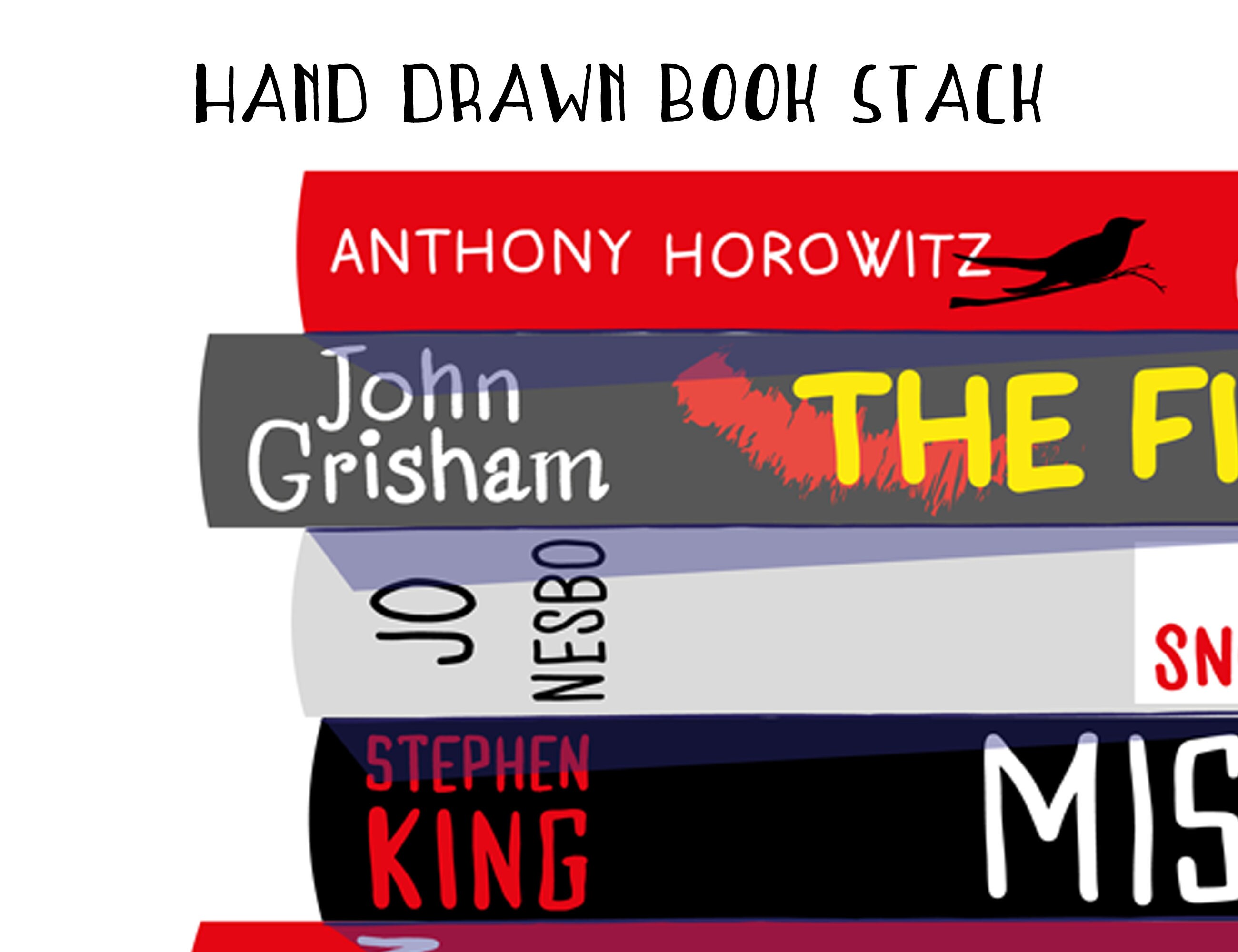 Murder Mystery Book Poster Printable Mystery Books Stack - Etsy