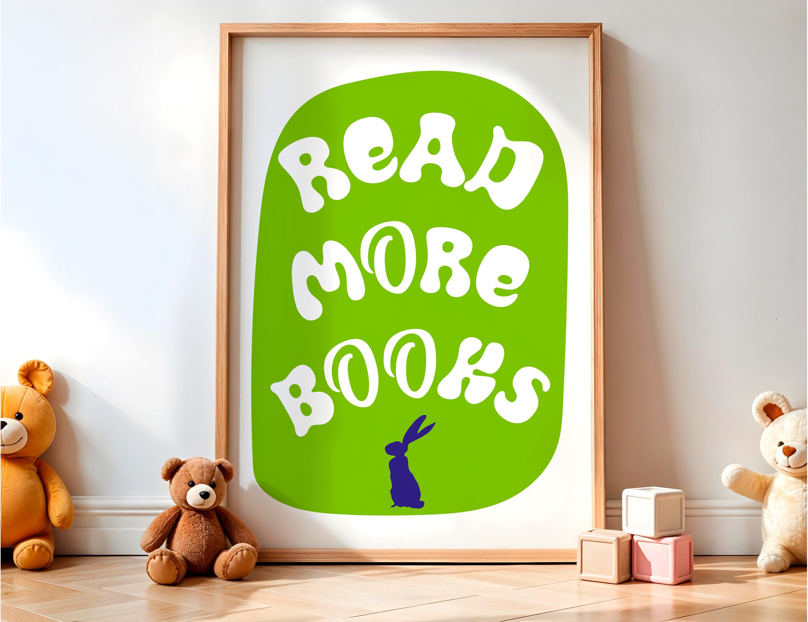 Printable Book Stack and Reading Quote | Set of 2 Kids Posters ...