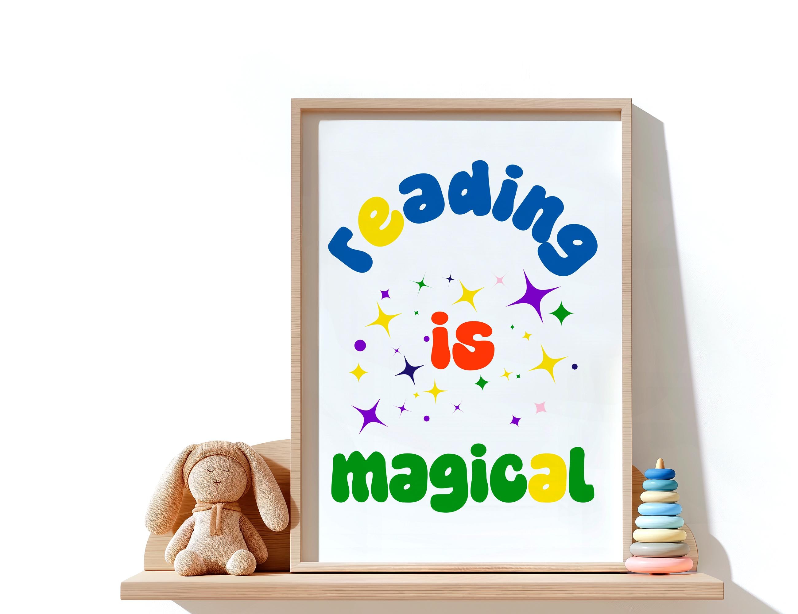 Printable Childrens Book Art, Kids Reading Print With Reading Quote ...