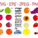 Set Summer Fruits and Berries Vector Designs With Transparent Png ...