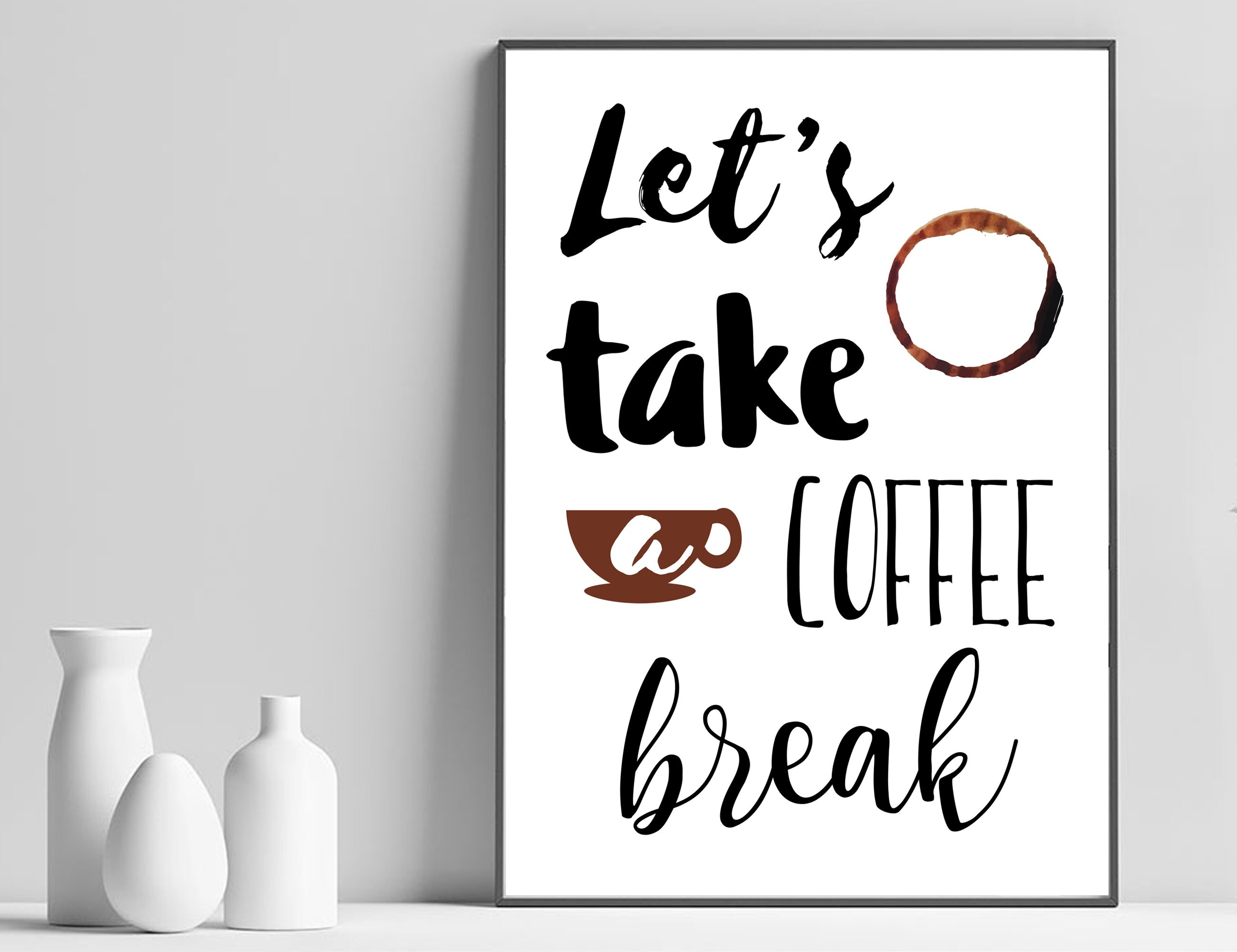 Printable Coffee Poster - Funny Office Signs With Hand Drawn Elements ...