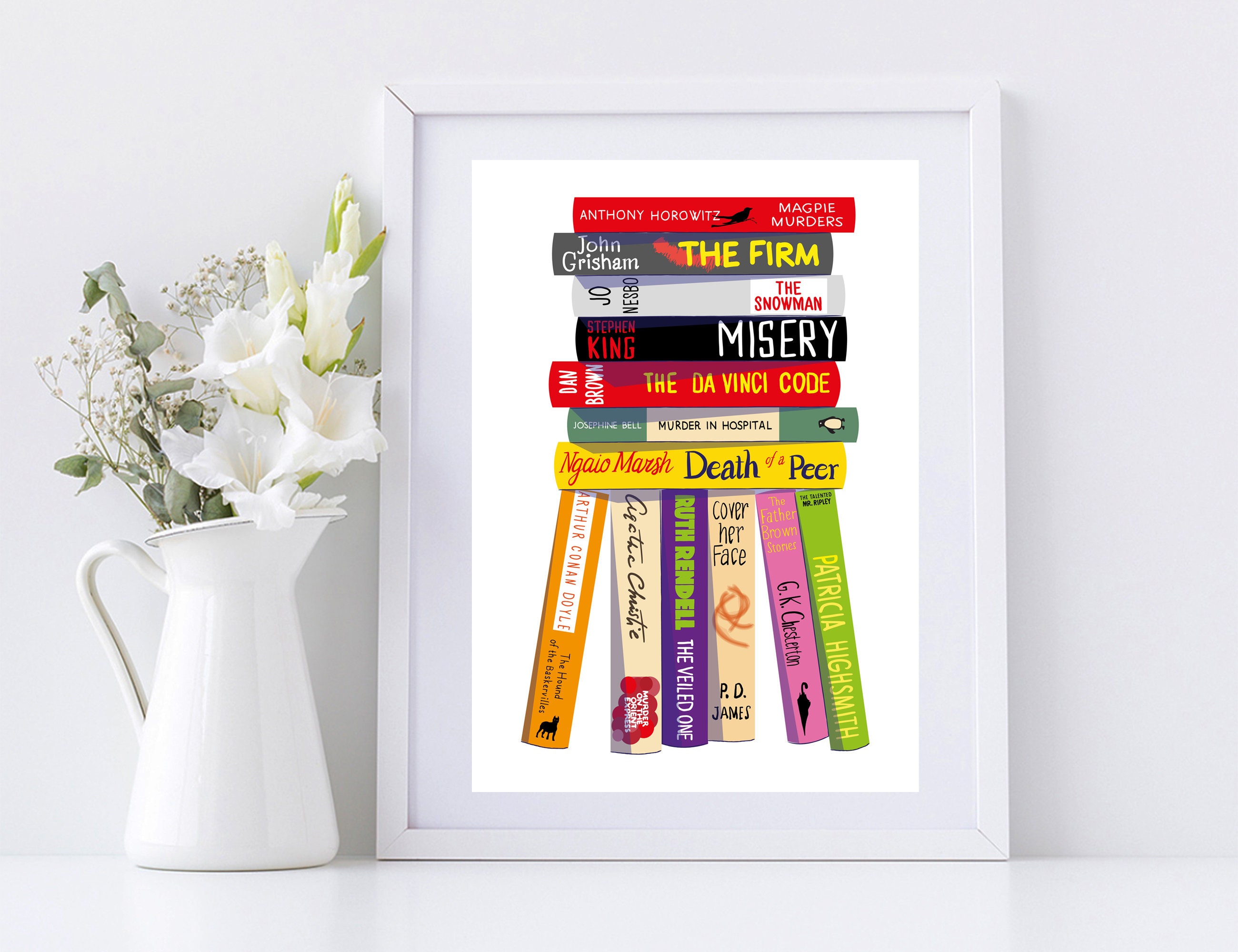 Murder Mystery Book Poster Printable Mystery Books Stack - Etsy