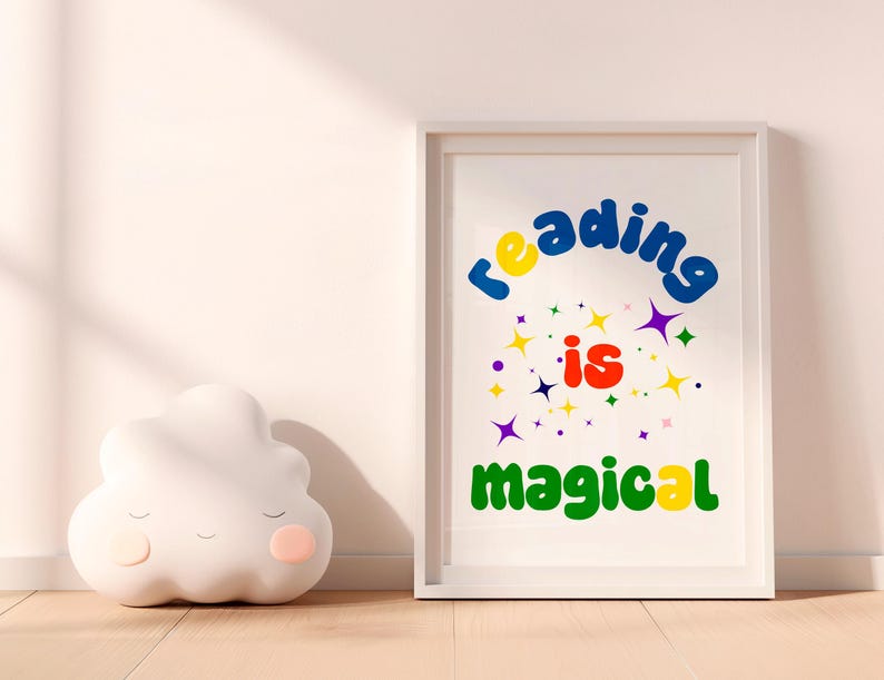 Printable Childrens Book Art, Kids Reading Print With Reading Quote ...