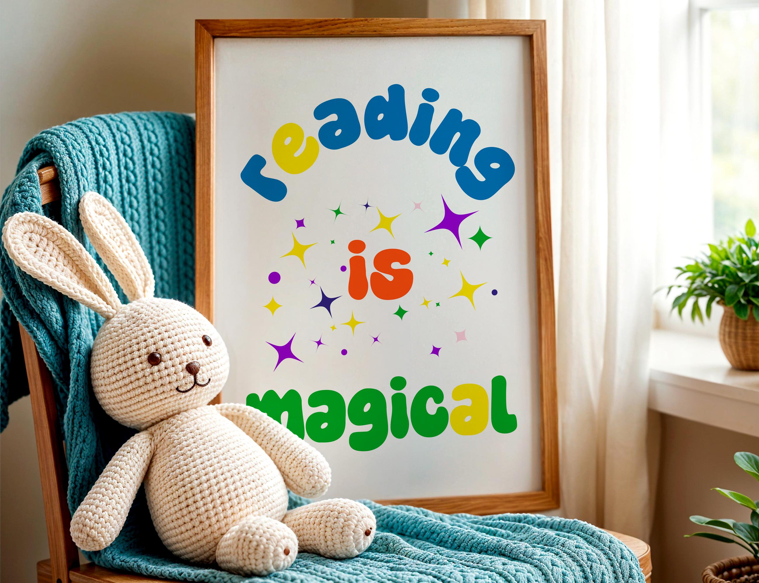 Printable Childrens Book Art, Kids Reading Print With Reading Quote ...