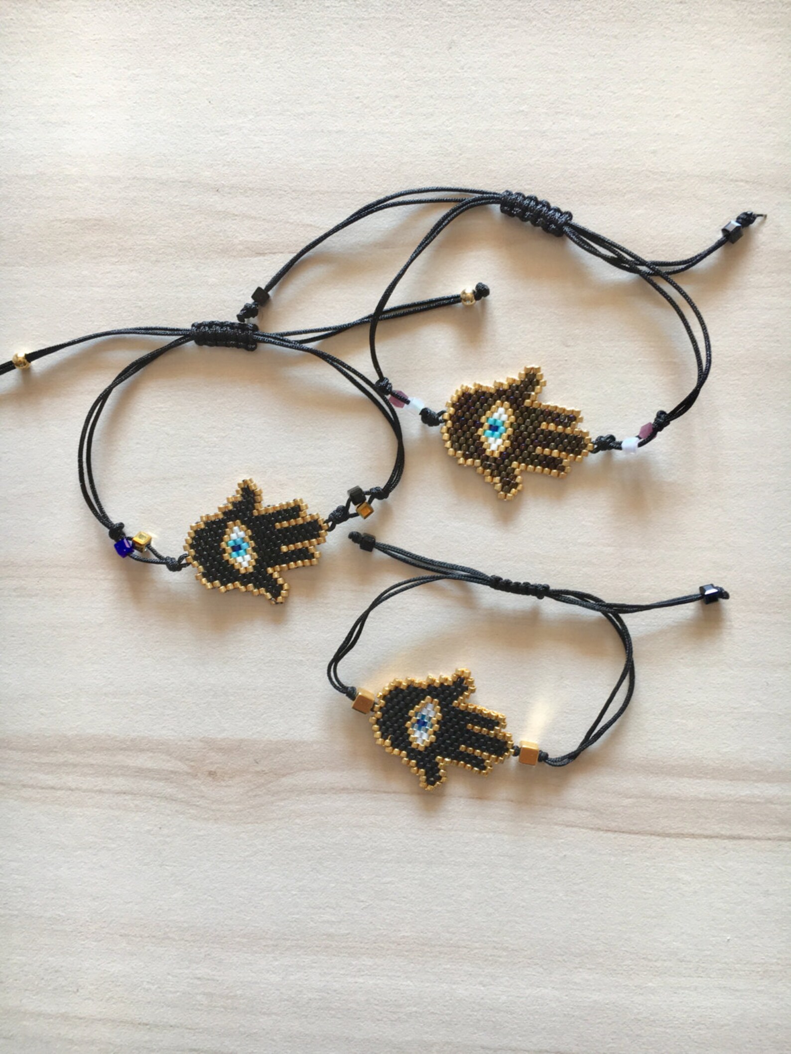 The Hamsa Hand Bracelet - the Hand of Fatima Bracelet - Miyuki Delica ...