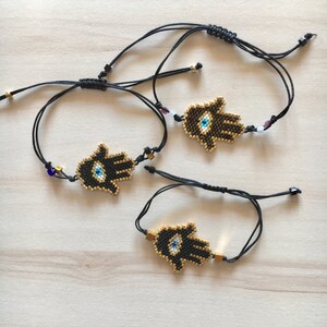 The Hamsa Hand Bracelet the Hand of Fatima Bracelet Miyuki - Etsy