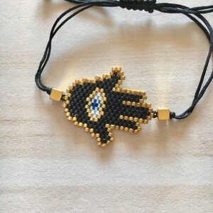 The Hamsa Hand Bracelet the Hand of Fatima Bracelet Miyuki - Etsy