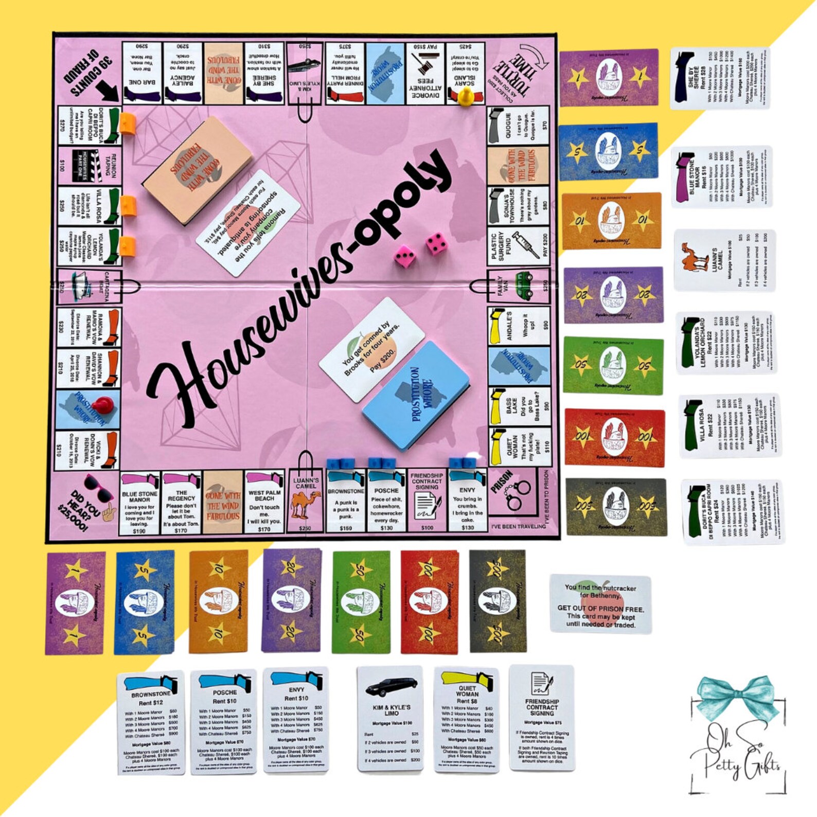 Housewives-opoly Game Real Housewives Board Game Rhoa Rhobh Rhoc Rhony ...