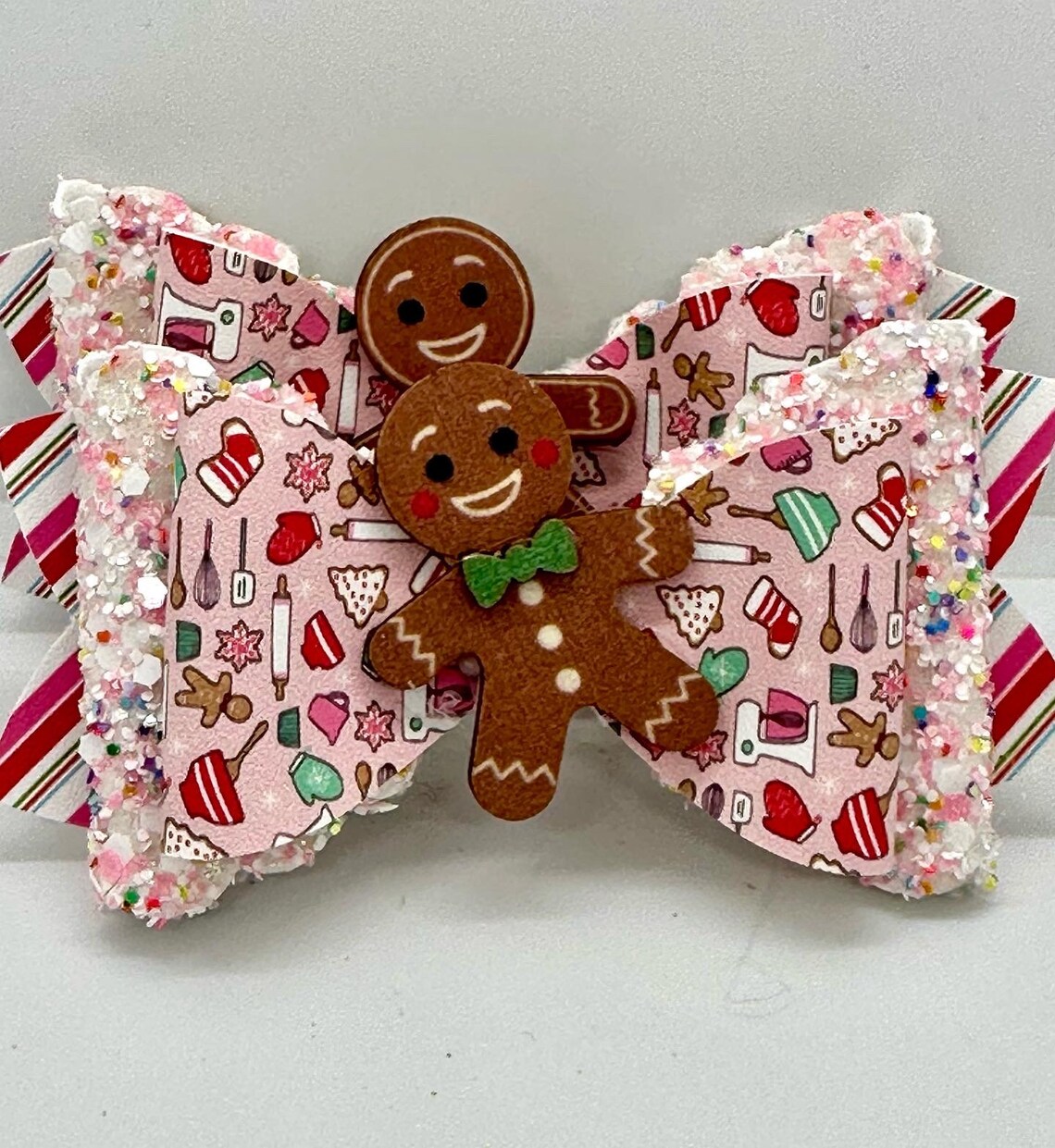 Christmas Hair Bow Gingerbread Man Hair Bow Winter Hair Bow - Etsy