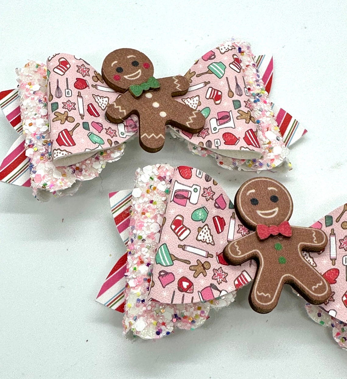 Christmas Hair Bow Gingerbread Man Hair Bow Winter Hair Bow - Etsy