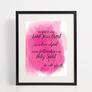 Instant Download Scripture Quote, Pink Watercolor Art Print ...